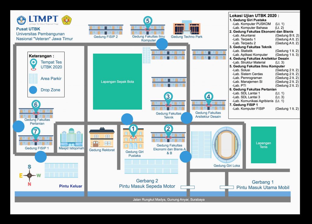 Denah Lokasi UTBK 2020 - UPN Denah Lokasi UTBK 2020 - UPN